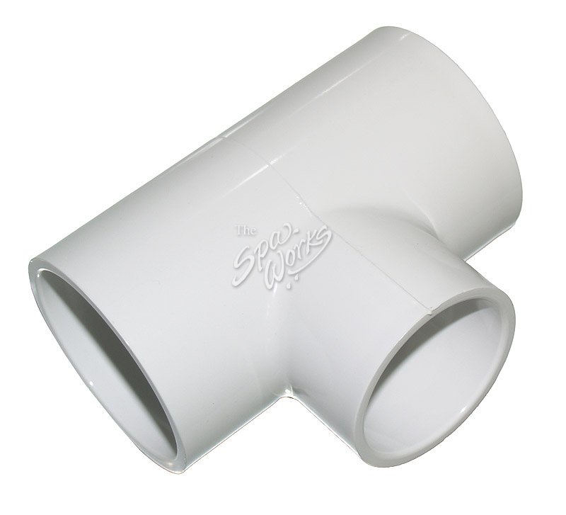 PVC 2 INCH X 2 INCH X 1 1/2 INCH SLIP TEE FITTING | The Spa Works